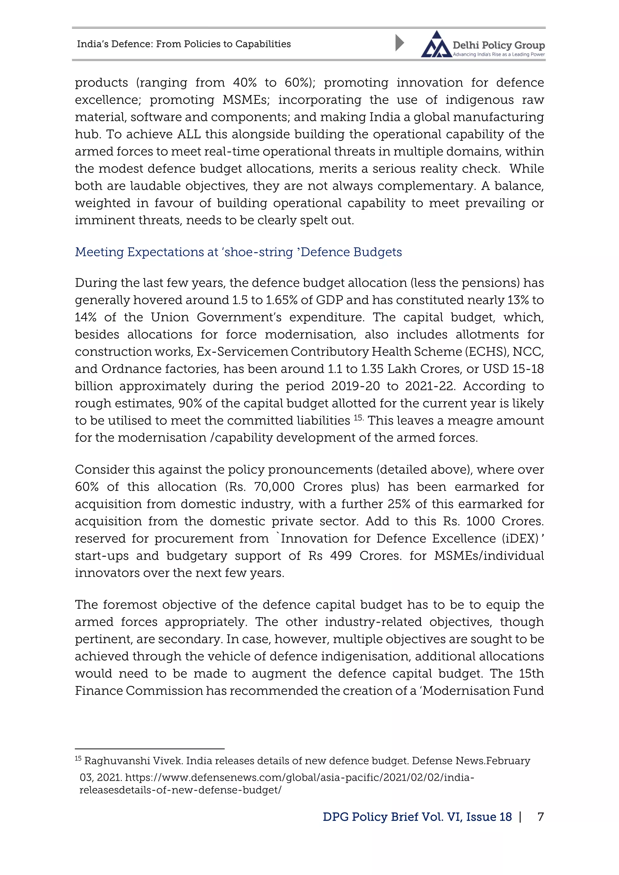India’s Defence: From Policies to Capabilities | PDF