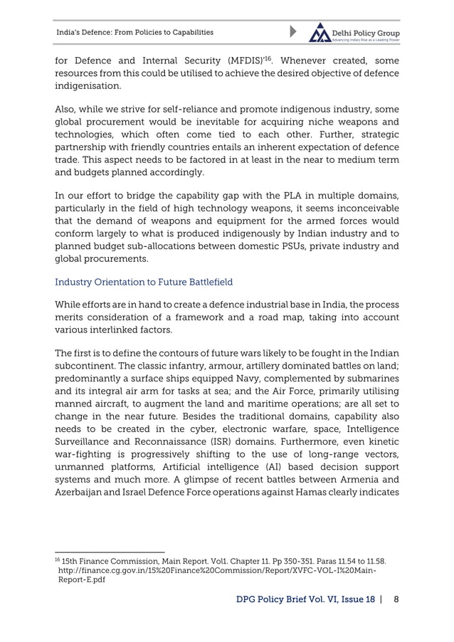 India’s Defence: From Policies to Capabilities | PDF