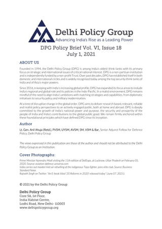 India’s Defence: From Policies to Capabilities | PDF