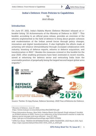 India’s Defence: From Policies to Capabilities | PDF