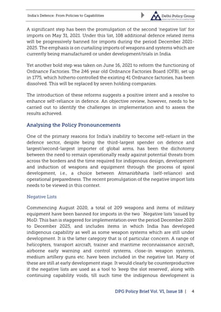 India’s Defence: From Policies to Capabilities | PDF