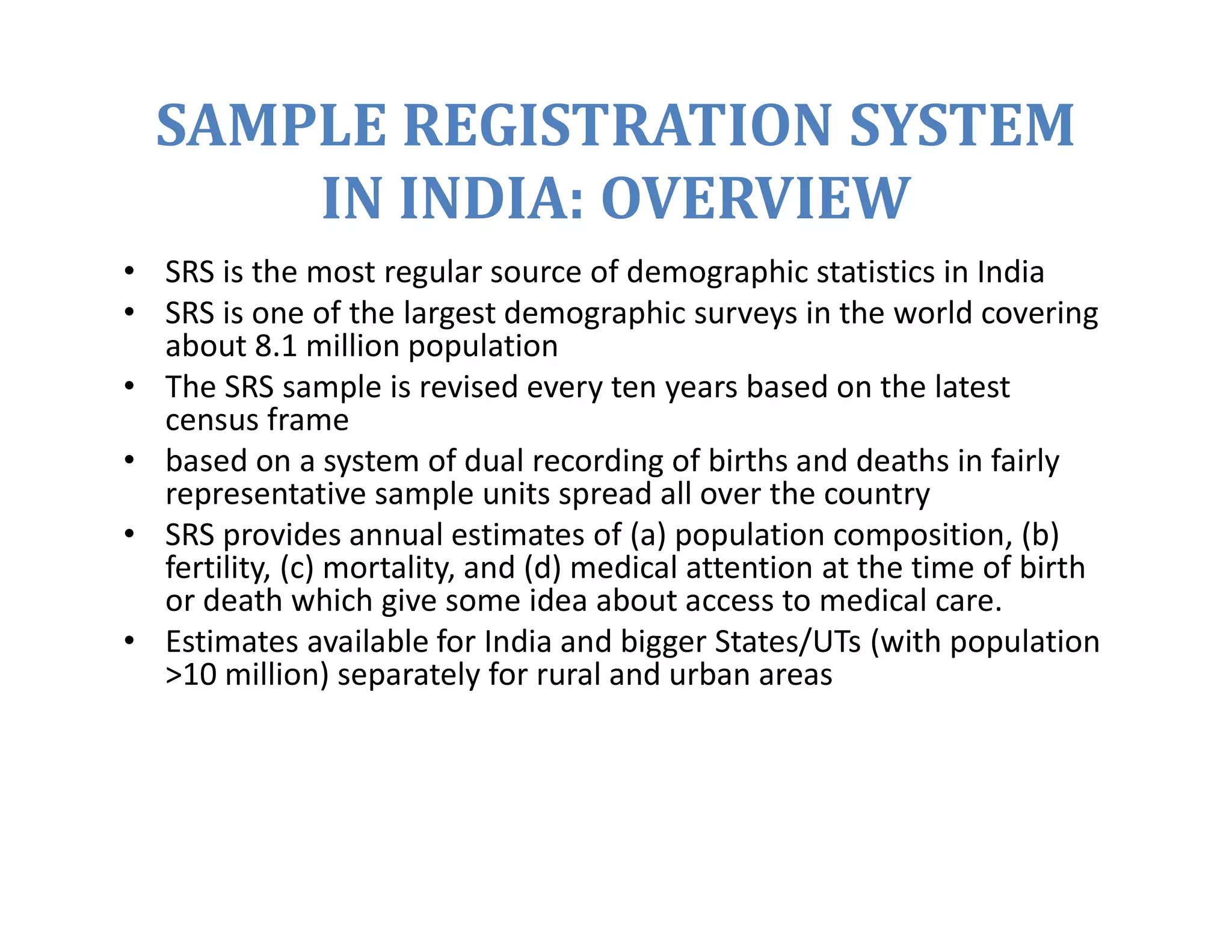 India sample registration system | PDF