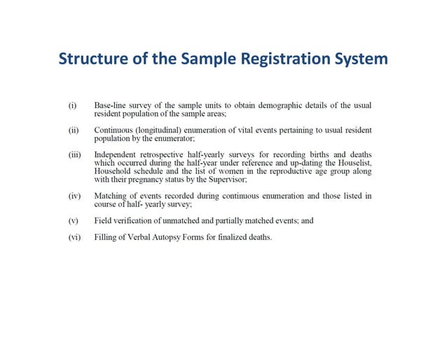India sample registration system | PDF