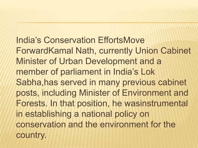 India’s conservation efforts move forward | PPT