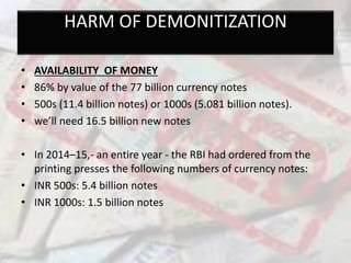 India’s demonetization disaster | PPTX | Currencies | Economy