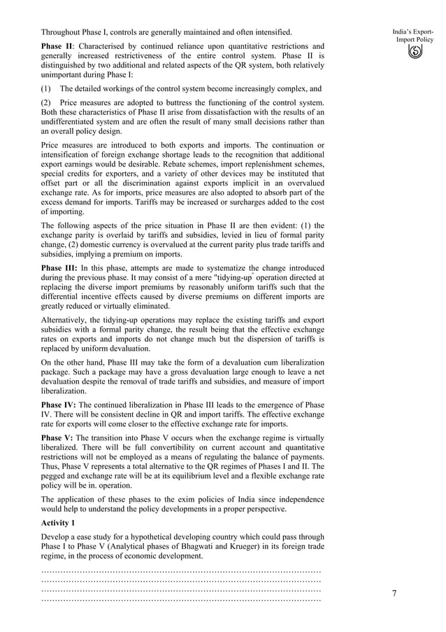 India's exim policy | PDF