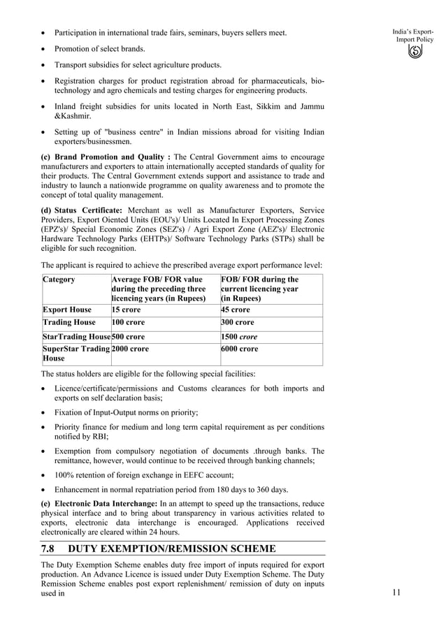 India's exim policy | PDF