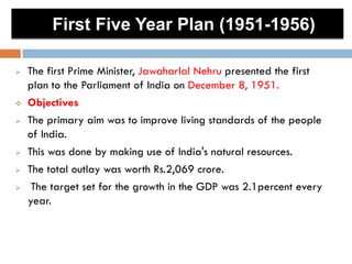 India’s five year plan | PPTX