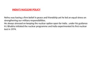 India's Foreign Policy class-XII Political Science | PPTX