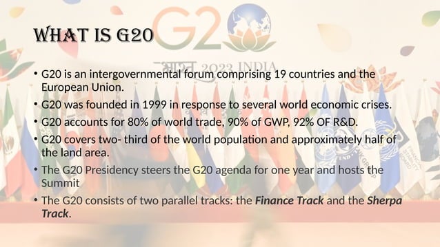 INDIA’S G20 PRESIDENCY & ROLE OF INDIA IN PROMOTING MILLET | PPT