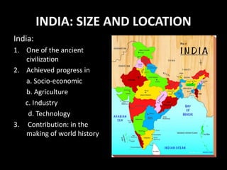 India size and location | PPTX