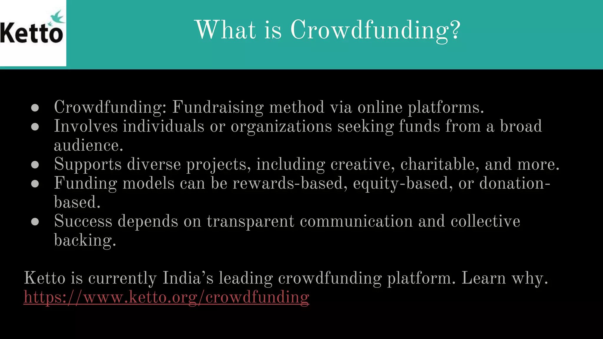 India’s Leading Crowdfunding Platform | Ketto | PPTX