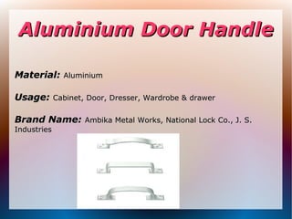 India's Leading Door Handles Manufacturing Companies | PPT
