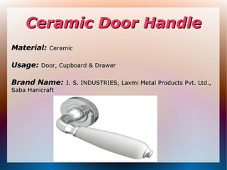 India's Leading Door Handles Manufacturing Companies | PPT