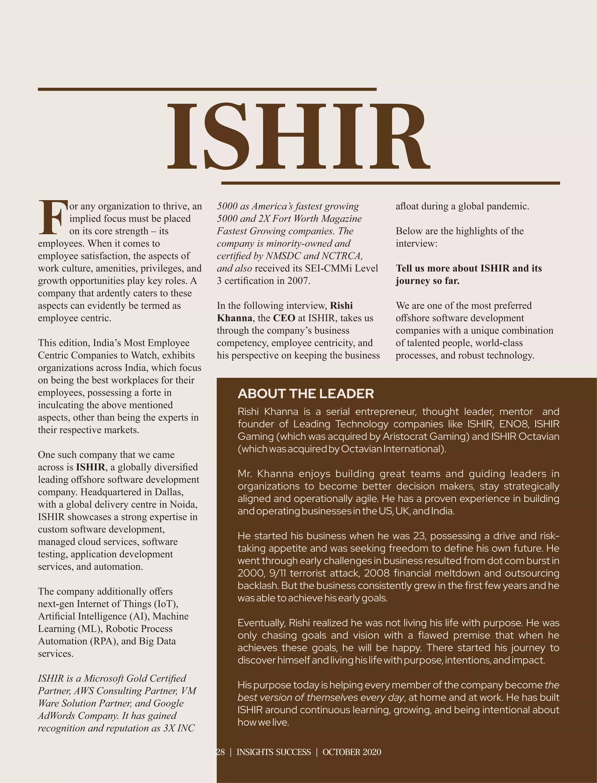 India's most employee centric companies to watch 2020 | PDF