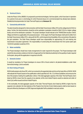India's National Solar Mission - Phase 1 Guidelines | PDF