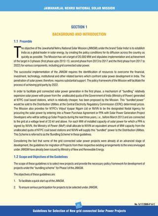 India's National Solar Mission - Phase 1 Guidelines | PDF | Free Download