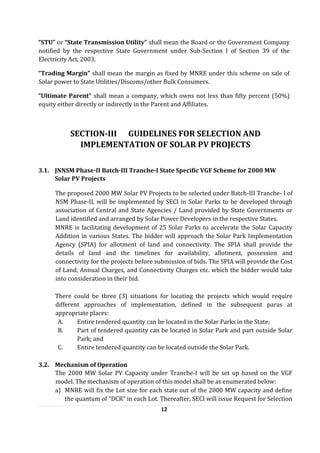 India's National Solar Mission Phase 2 Batch 3 Tranche 1 Guidelines ...