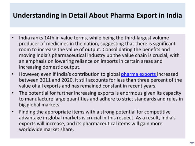 India’s Pharma Export Boosting Sales and the Added Value.pptx