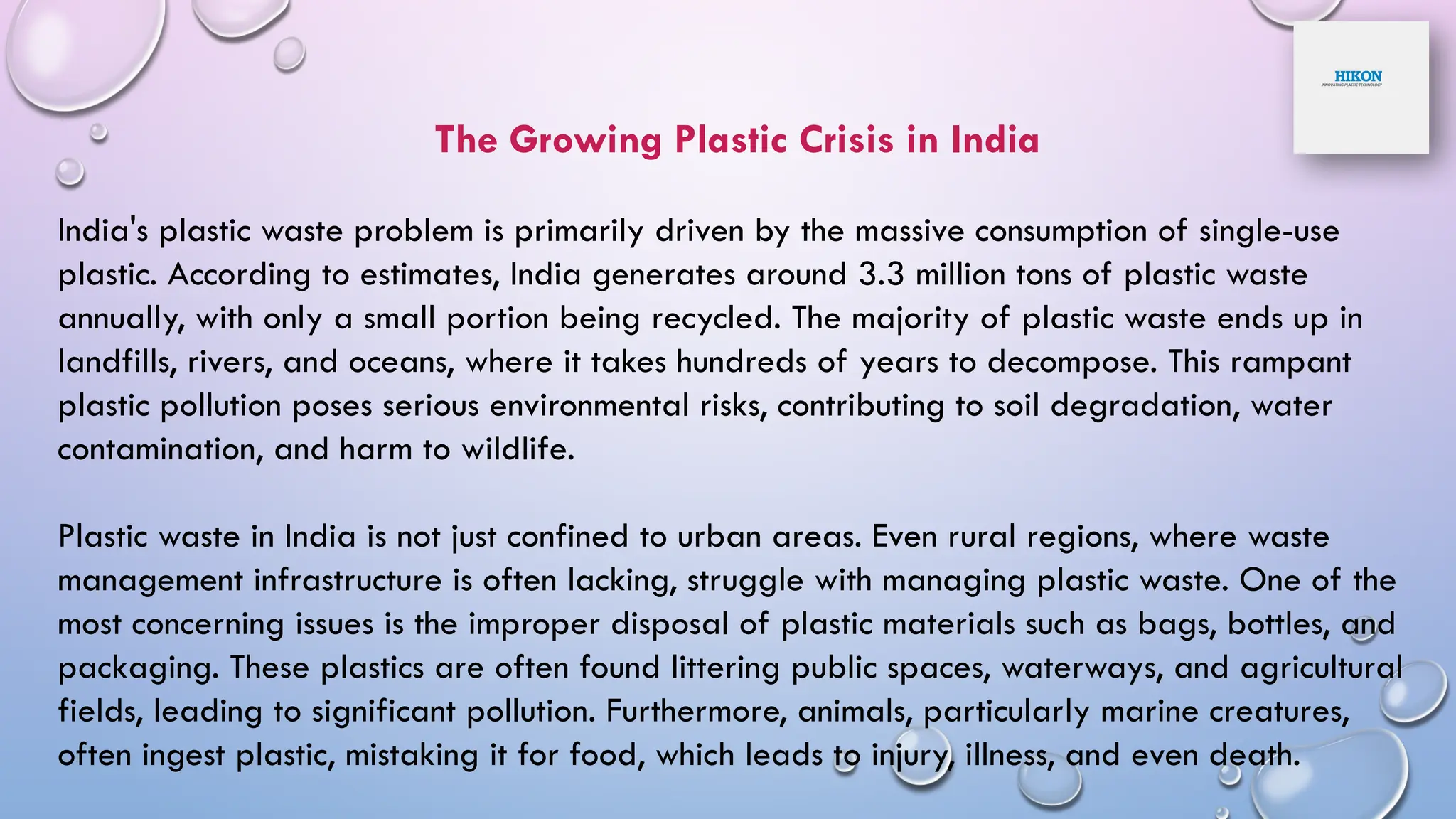 India's Plastic Waste Problem: A Wake-Up Call for Sustainability | PPTX