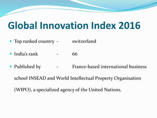 India’s rankings in all fields. | PPT