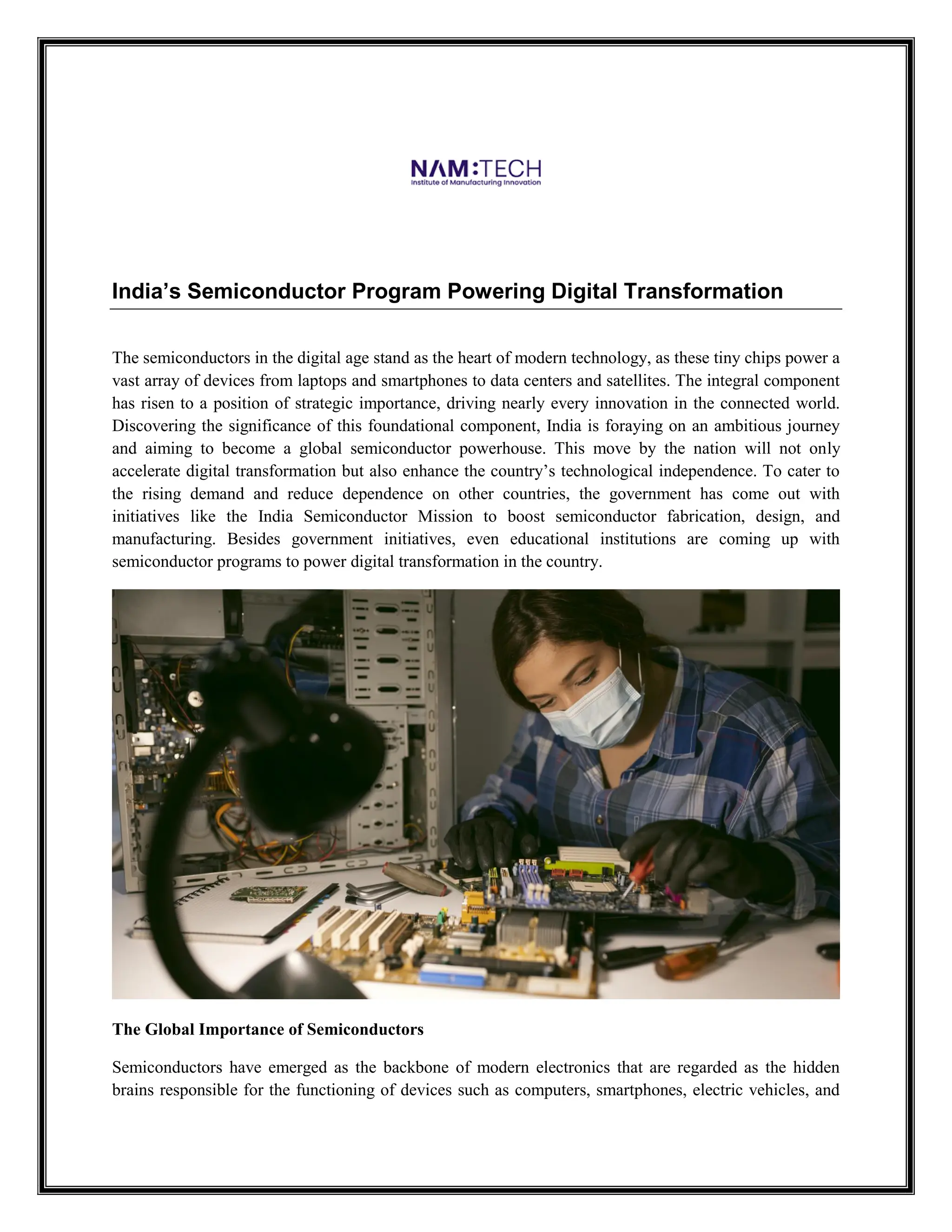 India’s Semiconductor Program Powering Digital Transformation | PDF