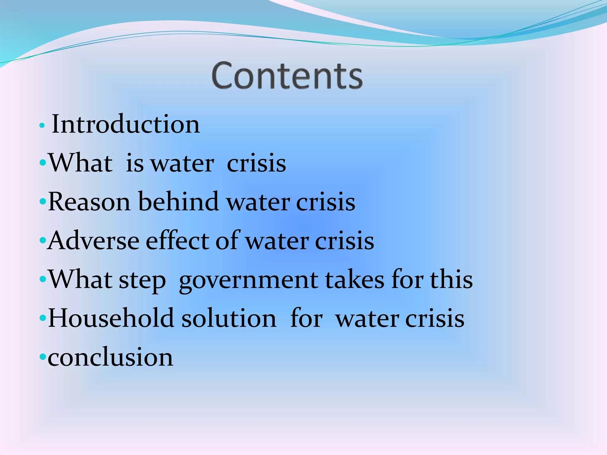 India's water crisis | PPTX