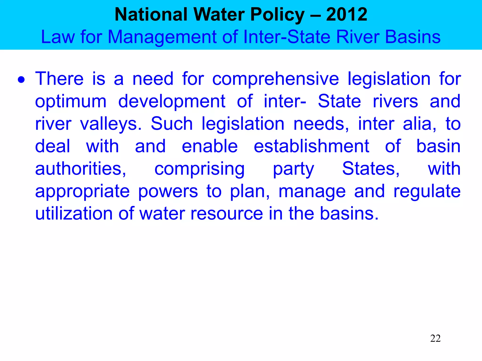 India's Water Policy and Strategy for Implementation | PPTX