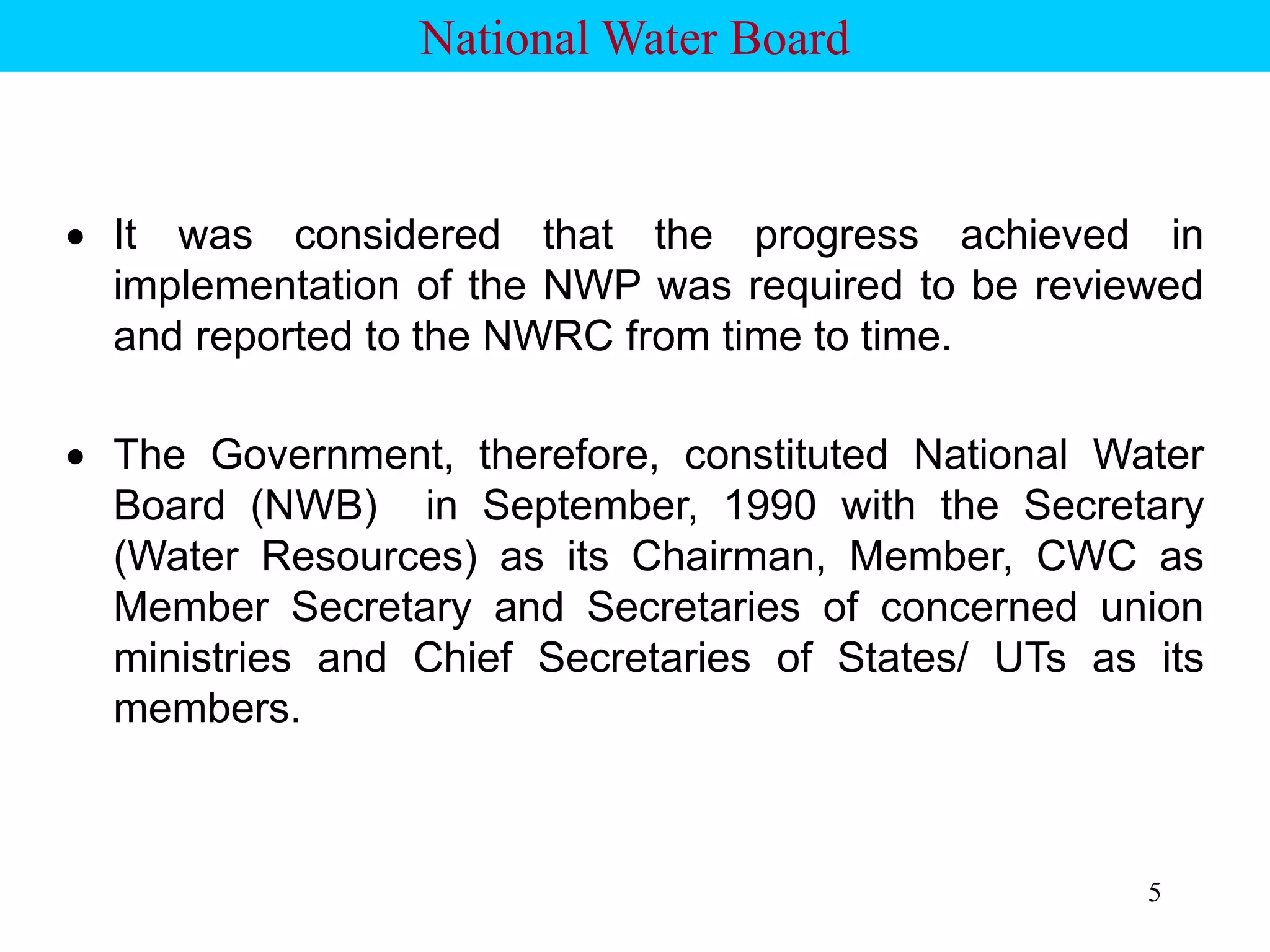 India's Water Policy and Strategy for Implementation | PPTX