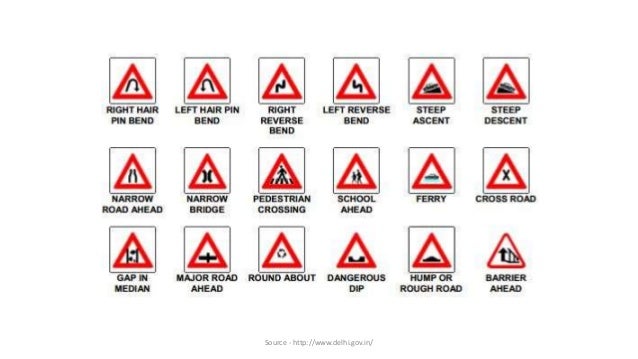 India traffic mandatory signs or regulatory signs