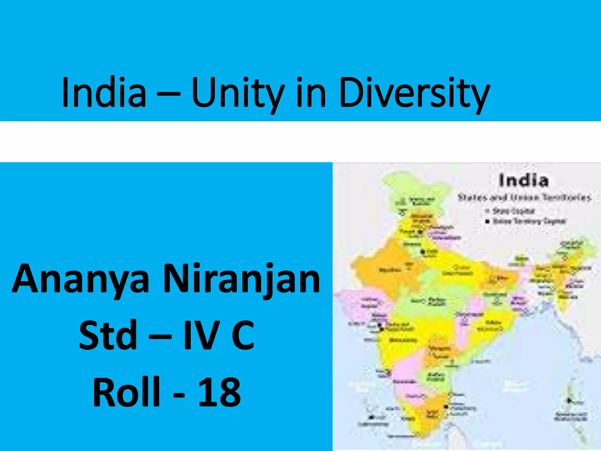 India – Unity in Diversity by Ananya Niranjan Roll 18.pptx