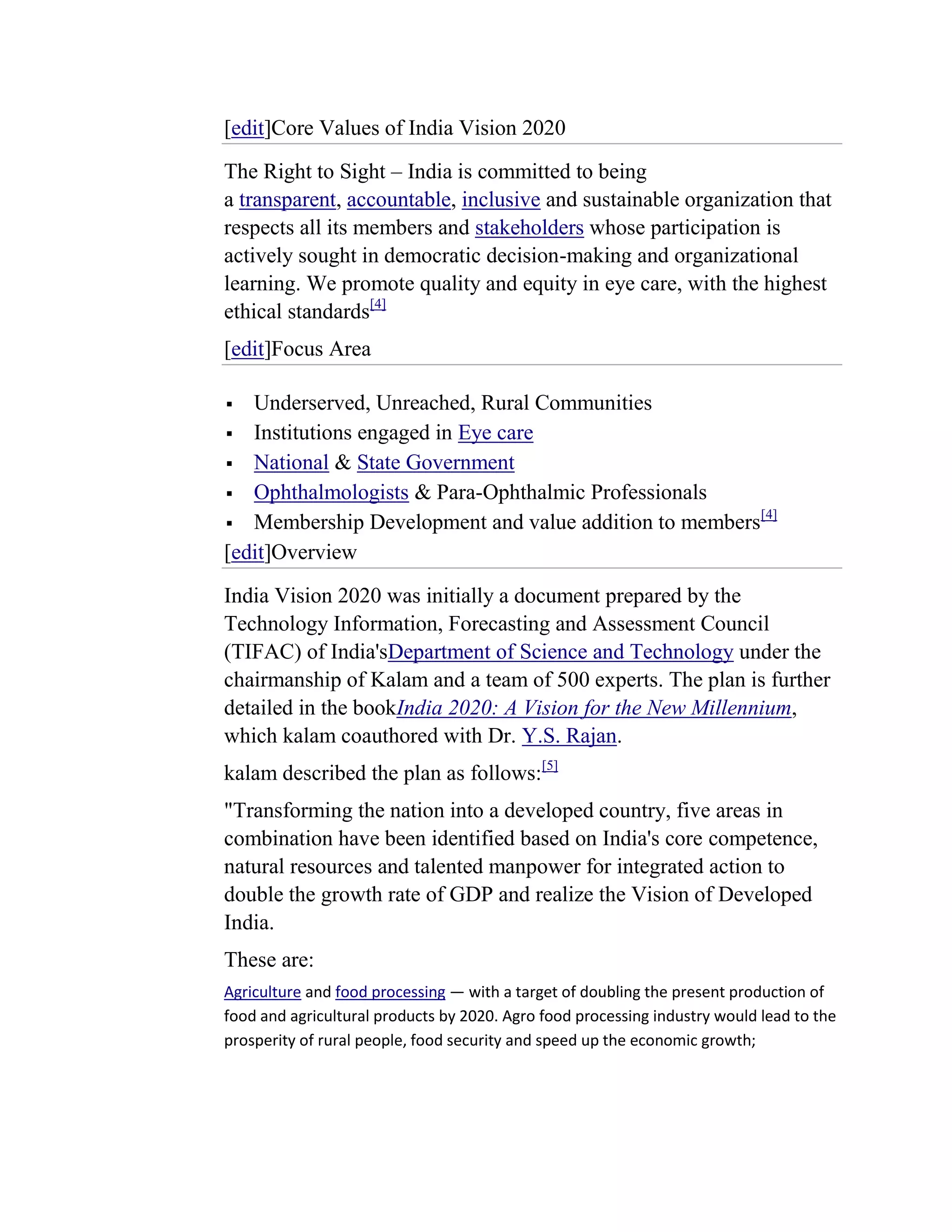 India vision 2020 | DOCX