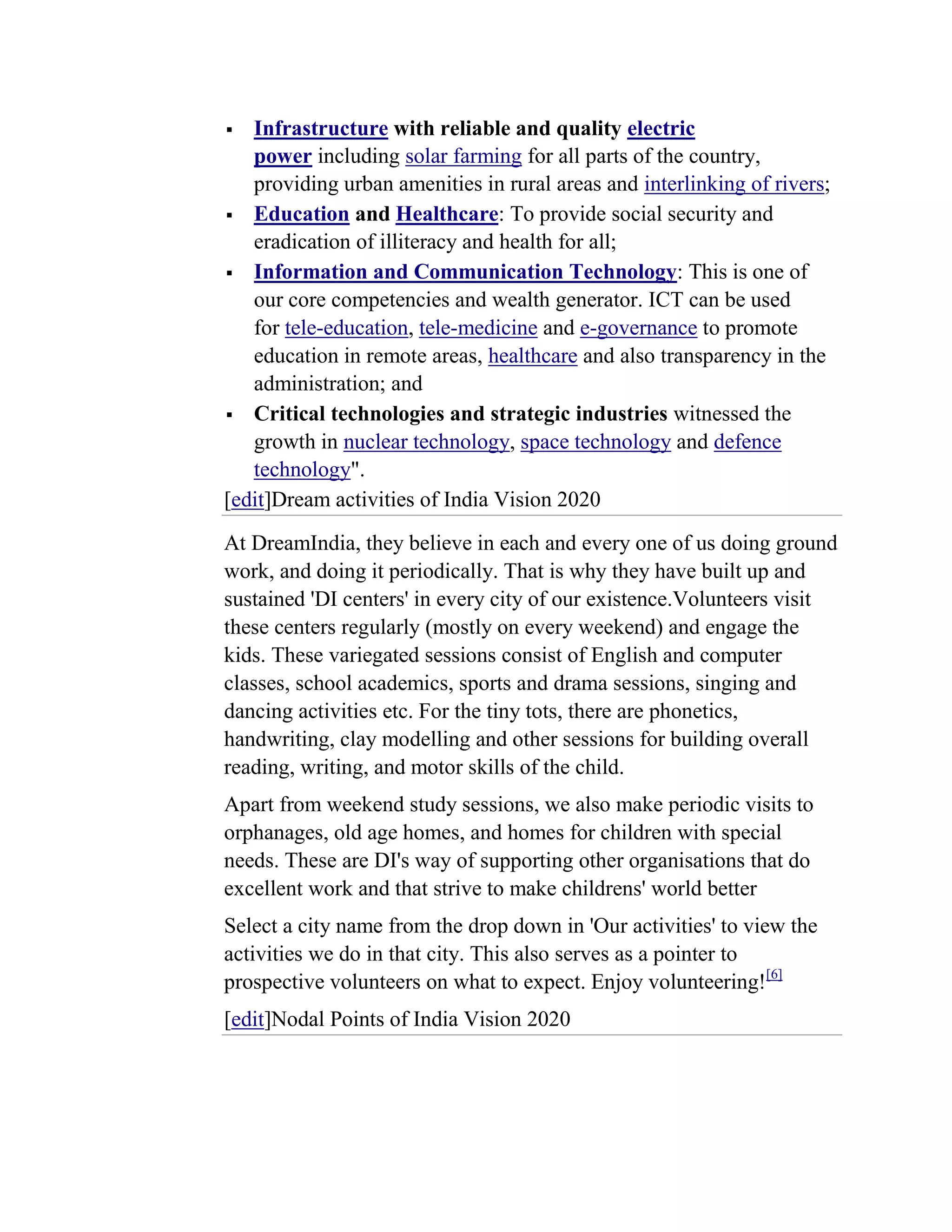 India vision 2020 | DOCX