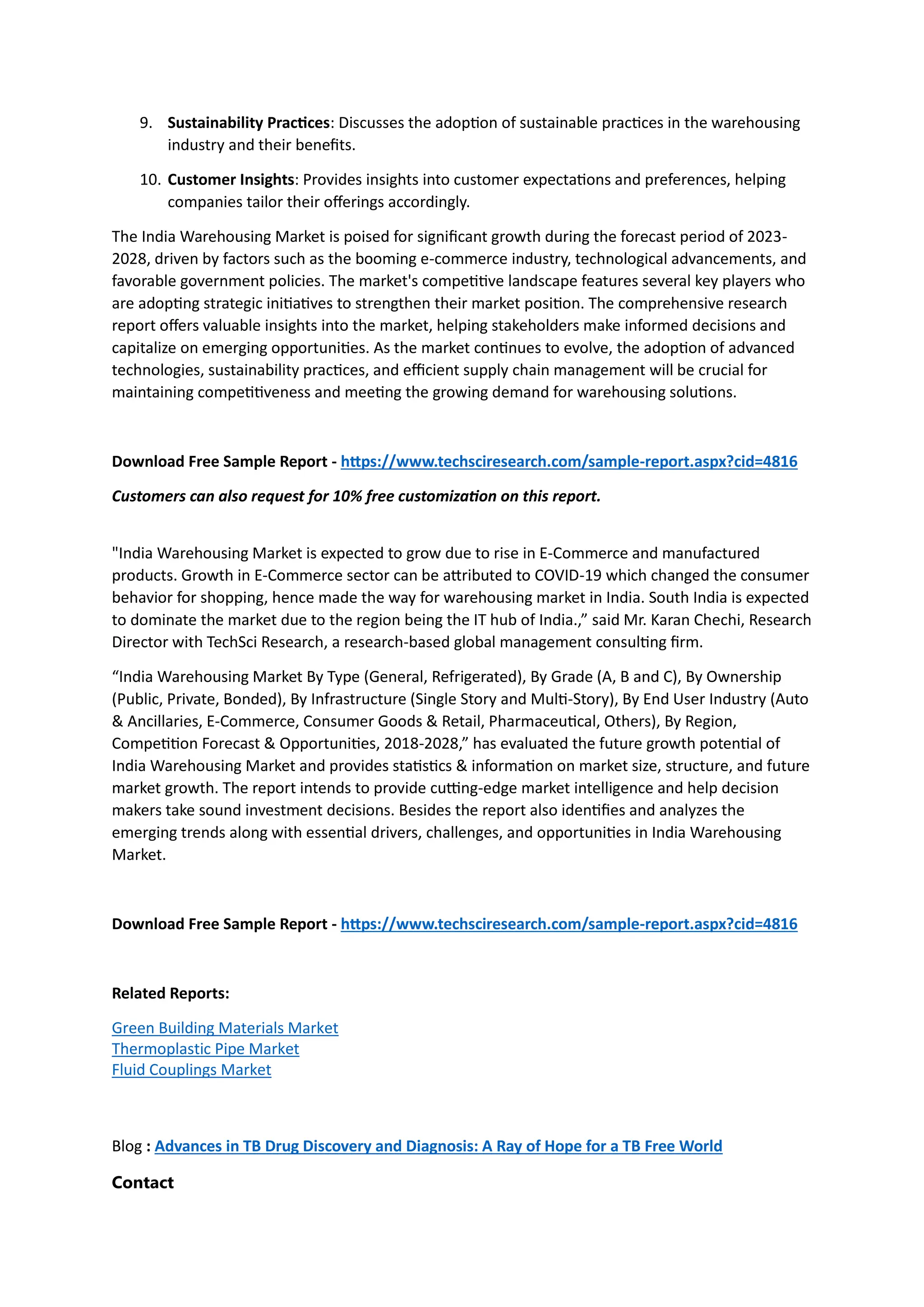 India Warehousing Market: Driving Forces and Disruptive Trends [2028] | PDF