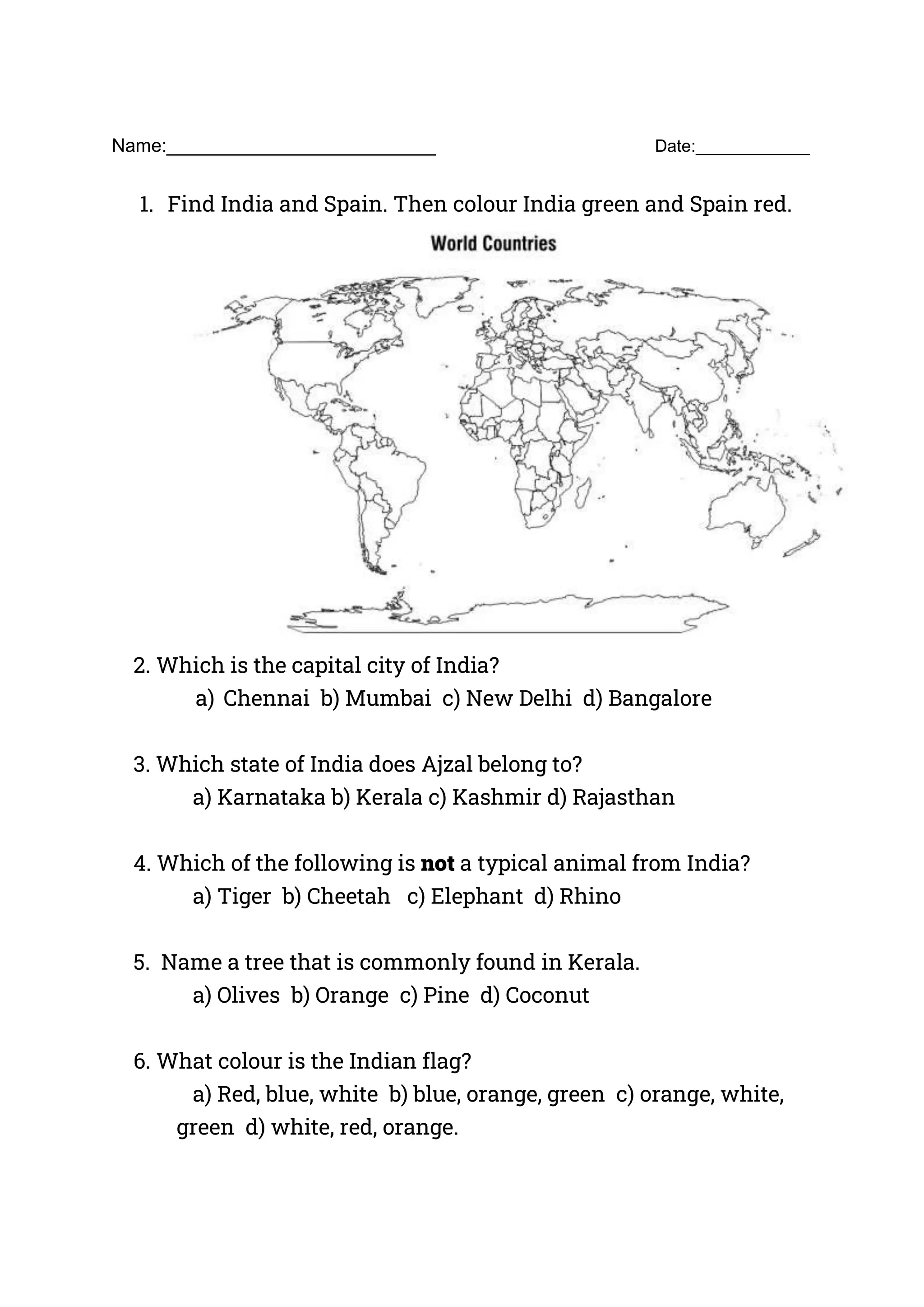 India worksheet.docx | Currencies | Economy