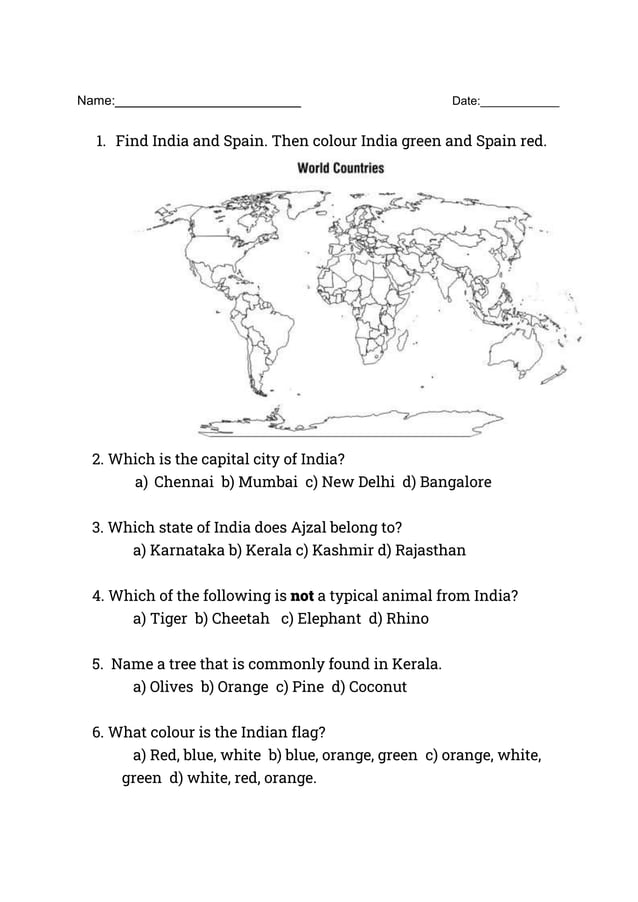 India worksheet.docx | Currencies | Economy
