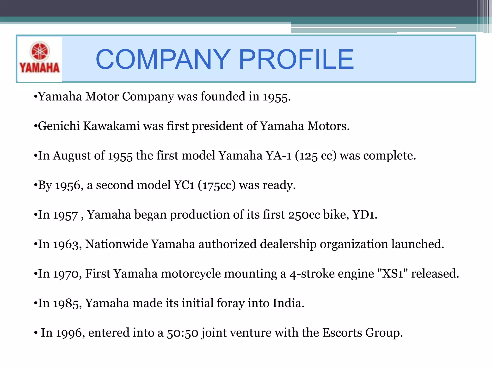 YAMAHA Brand promotion & sales | PPTX