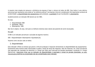 Indicador OEE | PDF