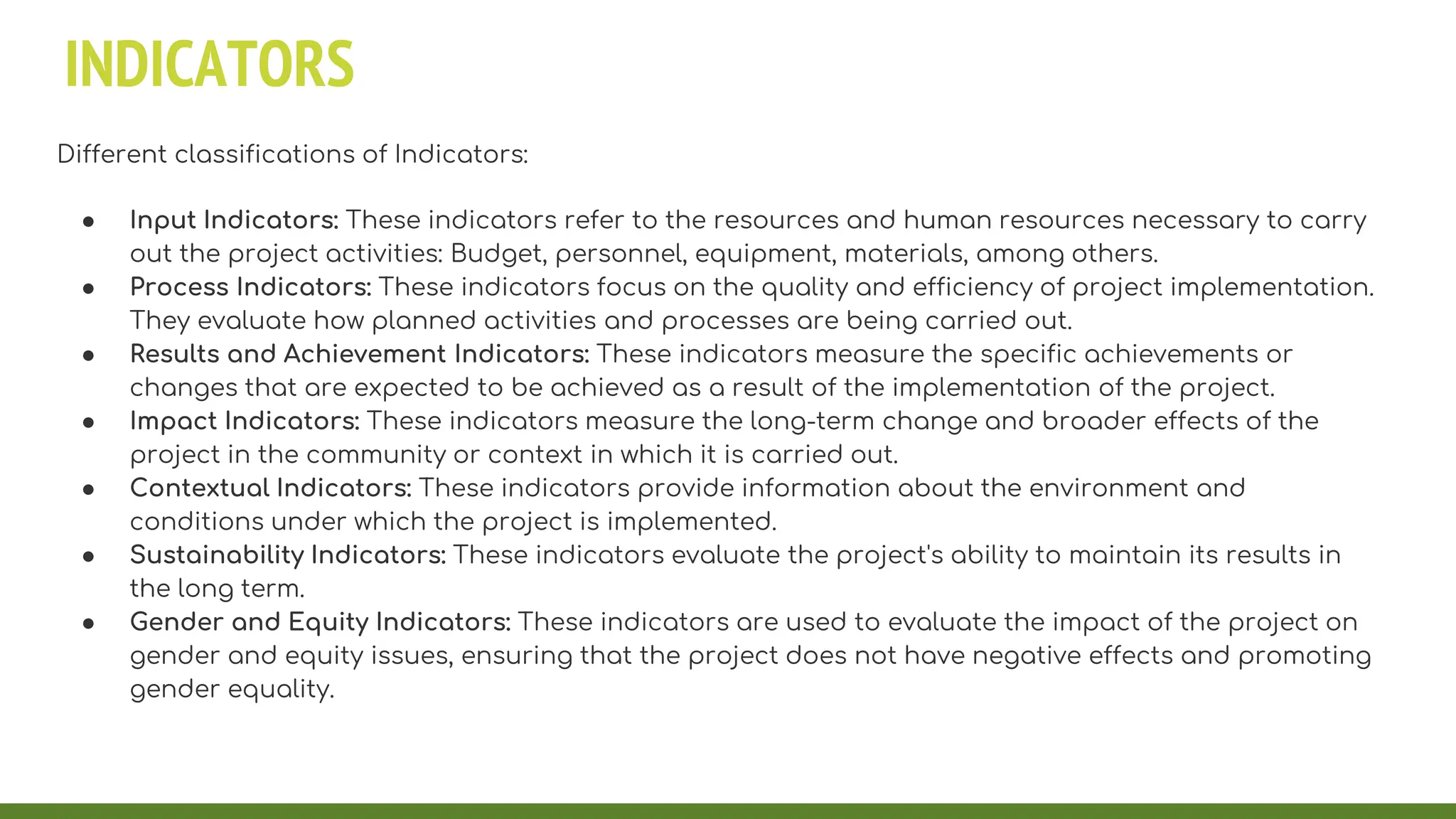 Indicadores RACER para monitoreo proyecto | PPTX | Education