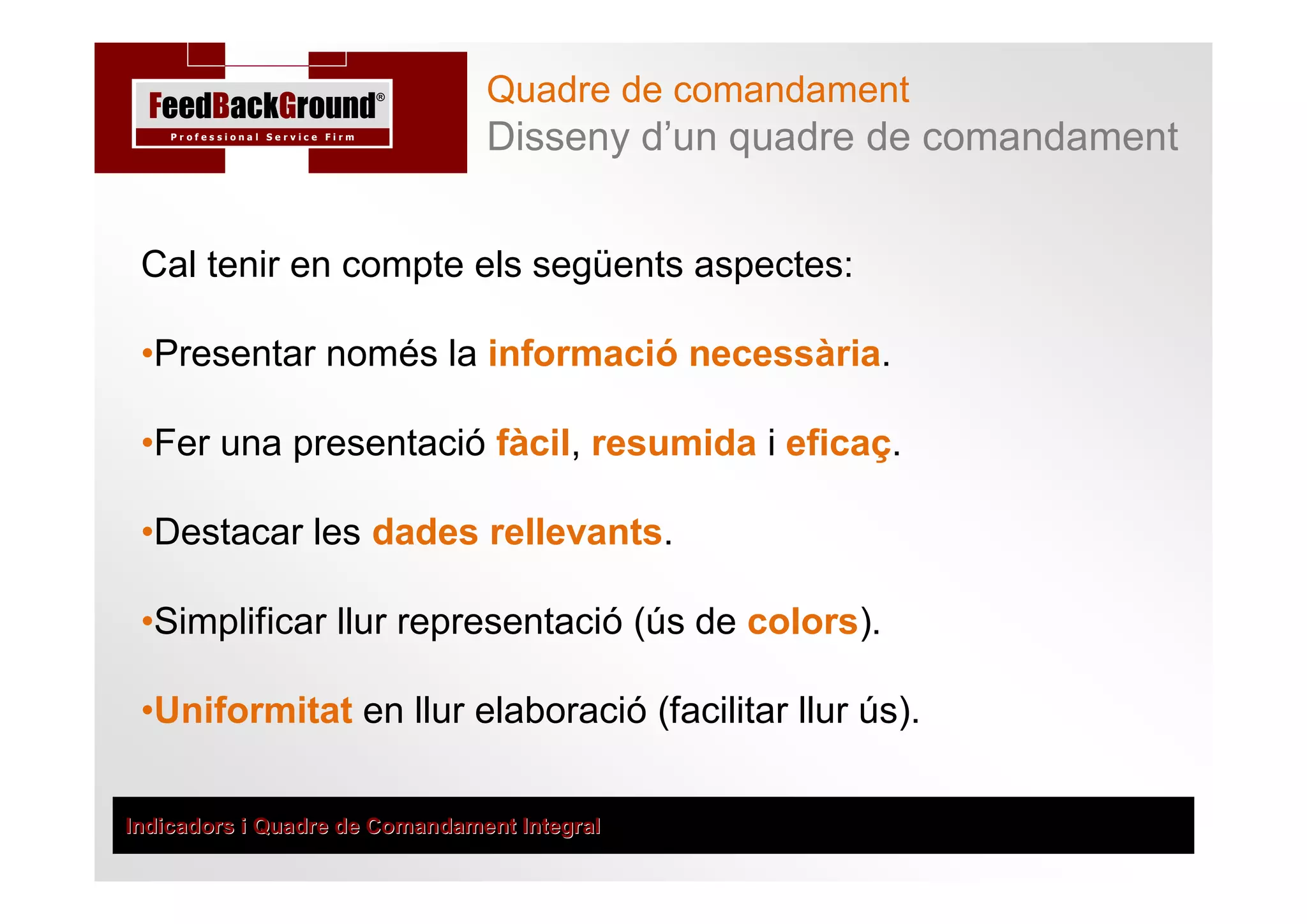 Indicadors i quadres de comandament short | PDF