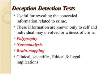 Indication for polygraphy, Narco and Brain mapping-1.ppt