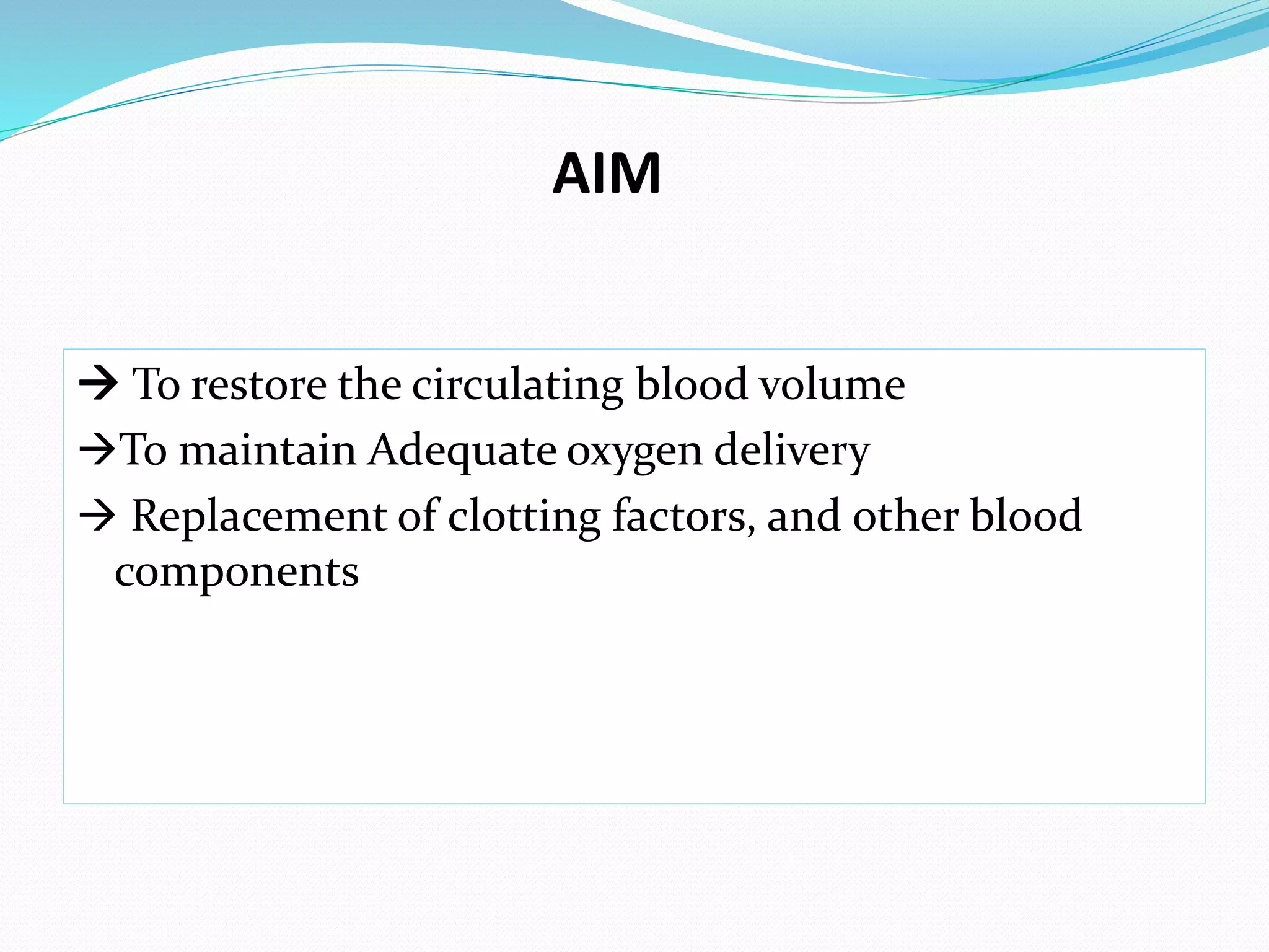 Indication of blood transfusion | PPTX