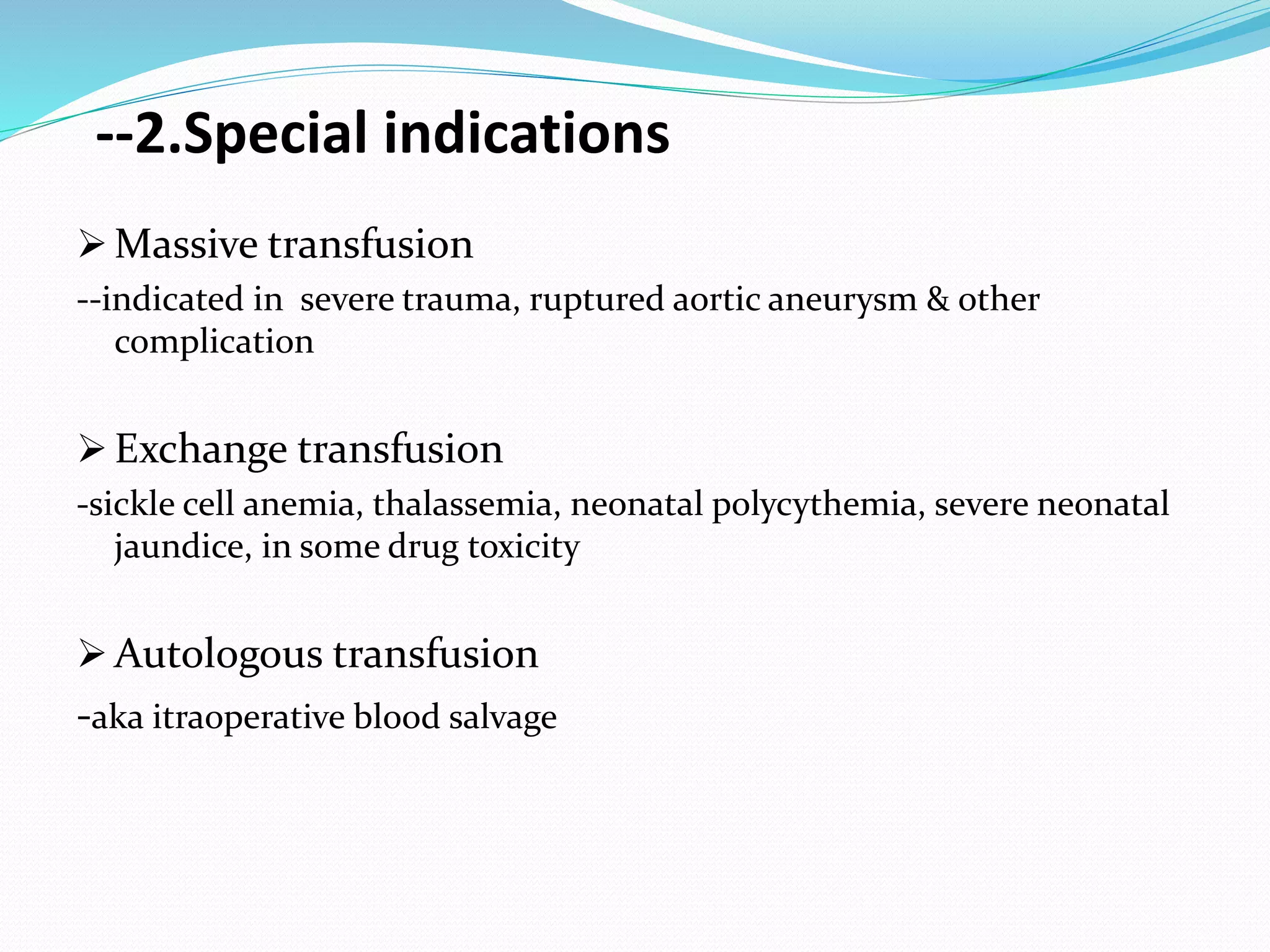 Indication of blood transfusion | PPTX