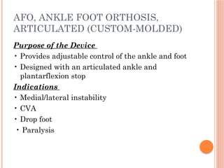 indications ankle foot orthosis dpt. pptx | PPT