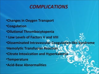 Indications and complications of blood transfusion | PPT