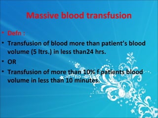 Indications and complications of blood transfusion | PPT