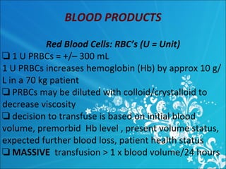 Indications and complications of blood transfusion | PPT