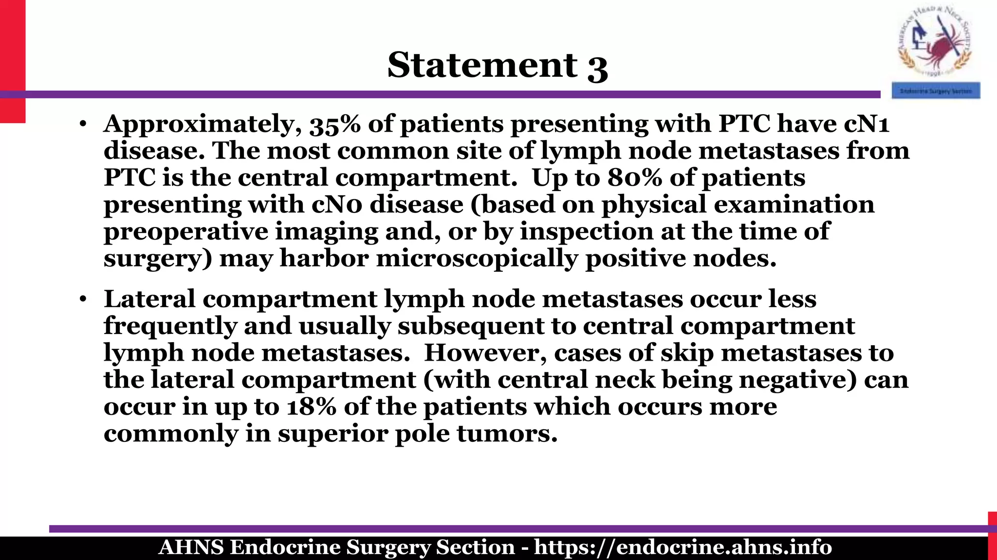 Indications and extent of central neck dissection for papillary thyroid ...