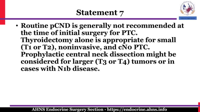 Indications and extent of central neck dissection for papillary thyroid ...