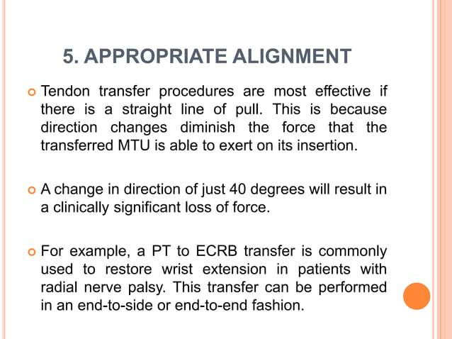 Indications and principles of tendon transfer | PPTX